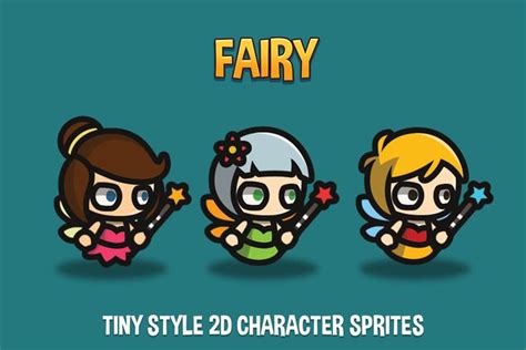 Fairy Tiny Style D Character Sprites CraftPix Net Arte Pixel Arte