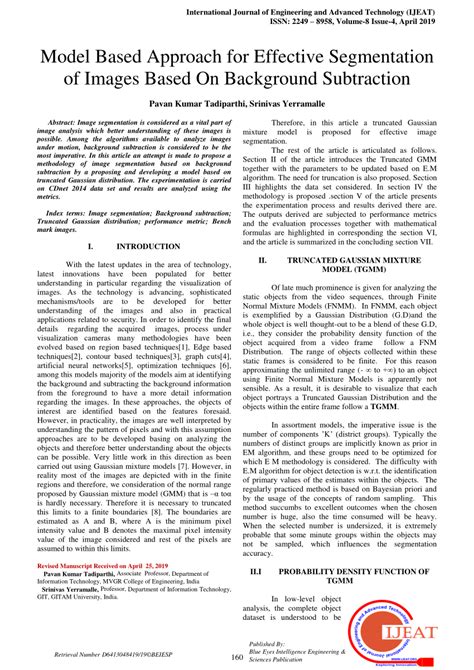 Pdf Model Based Approach For Effective Segmentation Of Images Based