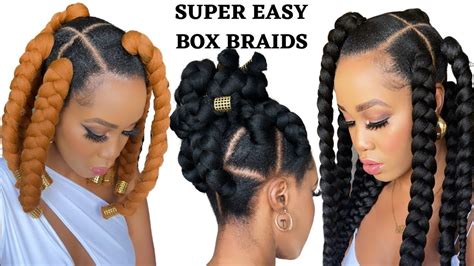 EASY BOX BRAIDS YARN METHOD RUBBER BAND METHOD TENSION FREE 4 TECHNIQUES Tupo1 Hair
