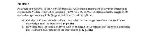 Solved An Article In The Journal Of The American Statistical