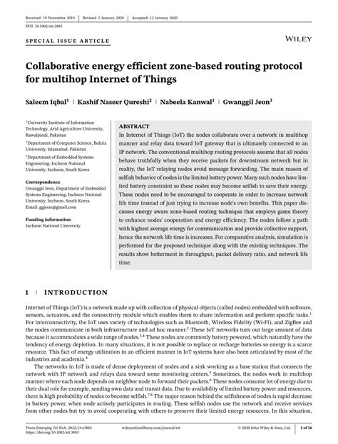 Collaborative Energy Efficient Zone Based Routing Protocol For Multihop Internet Of Things