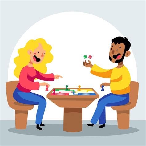 Free Vector Woman And Man Playing Ludo Game