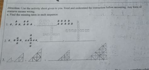 solved direction use the activity sheet given to you read and