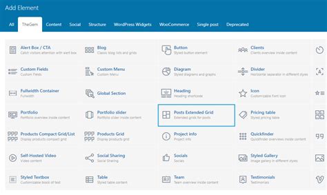 Posts Extended Grid Thegem Wordpress Woocommerce Theme Documentation