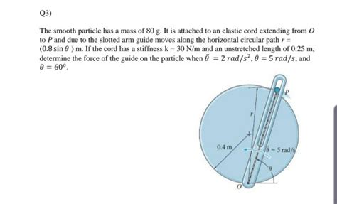 solved the smooth particle has a mass of 80 g it is