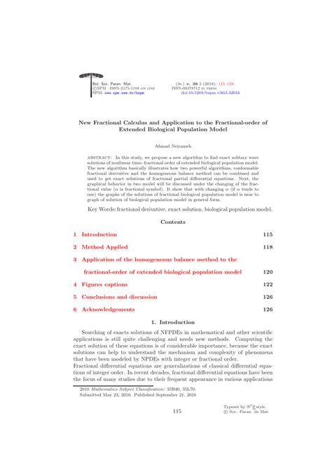 Pdf New Fractional Calculus And Application To The Fractional Order