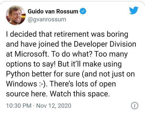 Nikhilesh Koshti On Linkedin Python Guidovanrossum Microsoft