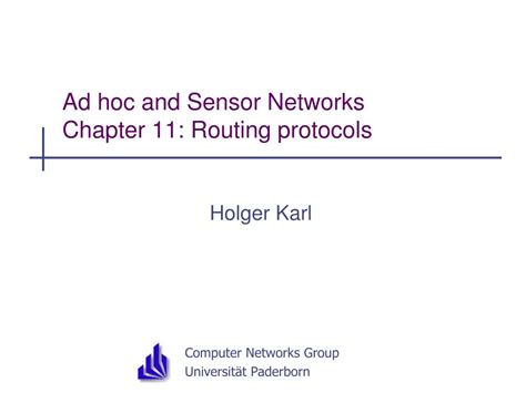 Ppt Ad Hoc And Sensor Networks Chapter 11 Routing Protocols