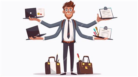 Efficient Multitasking Businessman Juggling Tasks With Precision
