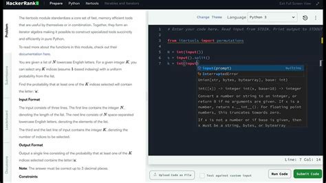 Hackerrank Python Solution 4 Itertools Python Iterables And
