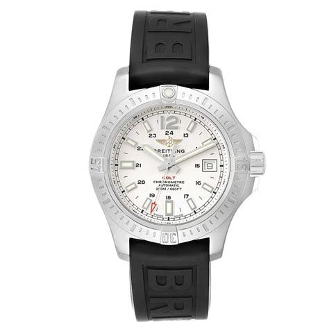 Breitling Colt 41 White Dial Automatic Mens Watch A17313 Box Papers