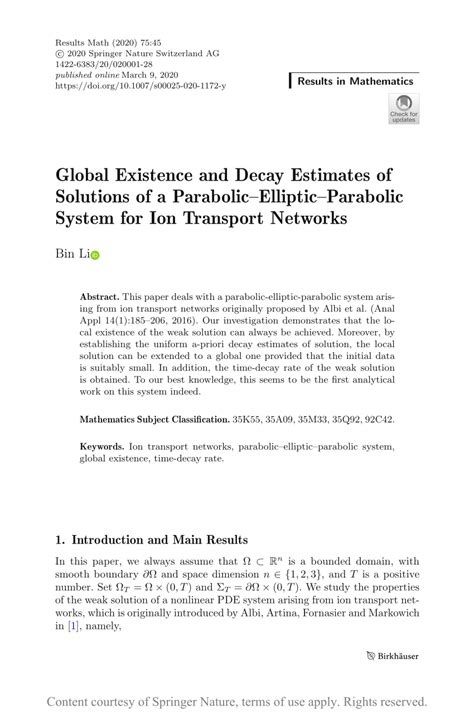 Global Existence And Decay Estimates Of Solutions Of A ParabolicEllipticParabolic System For
