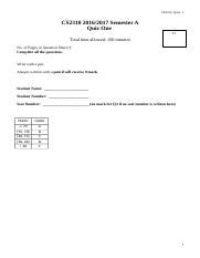 cs2310-quiz1-variant-1-answer.docx - CS2310 Quiz 1 CS2310 2016/2017 Semester A Quiz One V1 Total ...