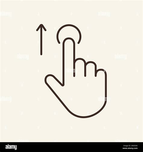 Finger Swiping Up Line Icon Stock Vector Image And Art Alamy