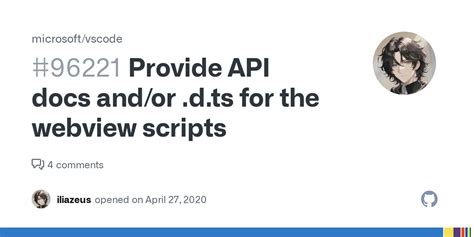 Provide API Docs And Or D Ts For The Webview Scripts Issue Microsoft Vscode GitHub