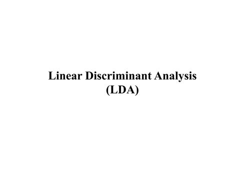 Principal Component Analysis Pca And Lda Ppt Slides Pptx