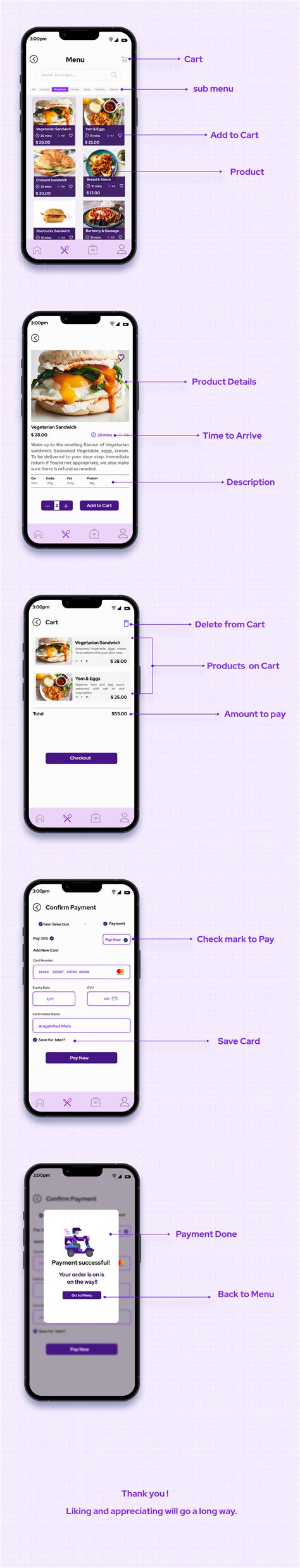 Restaurant Menu UI Design Behance