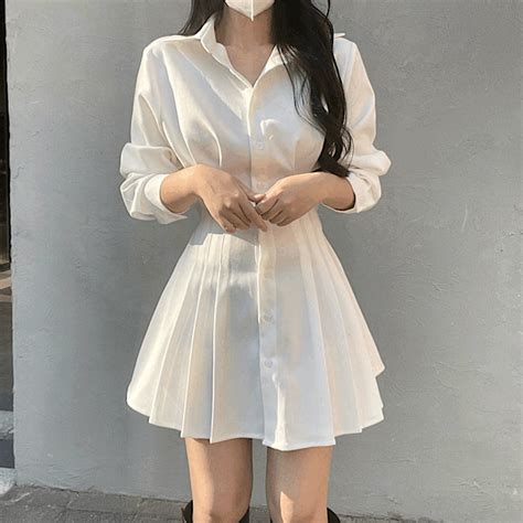 자체제작 6000장판매 로제 핀턱 셔츠 카라 허리끈 미니 셔츠원피스 에이블리