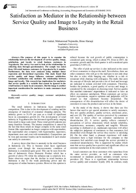Pdf Satisfaction As Mediator In The Relationship Between Service Quality And Image To Loyalty