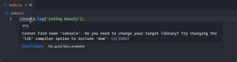 Solved Cannot Find Name Console Error In Typescript