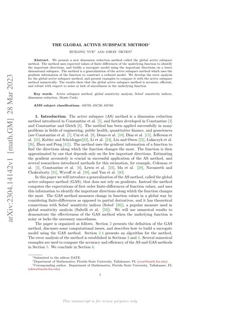 Pdf The Global Active Subspace Method