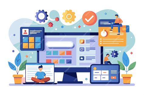 A Modern Workspace Featuring Various Devices Displaying Website Programming Tools And