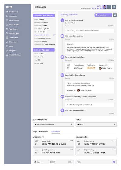 crm contacts page ui designs themes templates and downloadable