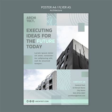 건축 및 건물 수직 포스터 템플릿 무료 Psd 파일