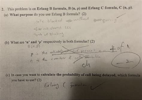 Solved This Problem Is On Erlang B Formula B A P And Chegg Com