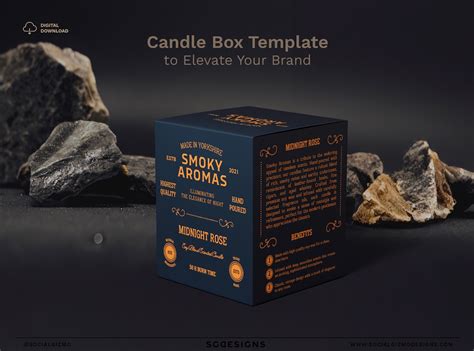 Vintage Candle Box Design Masculine Dark Candle Box Design Template