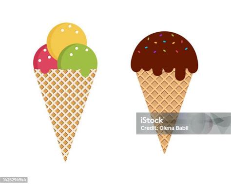 아이스크림 콘 벡터 일러스트 레이 션은 흰색에 격리되어 있습니다 0명에 대한 스톡 벡터 아트 및 기타 이미지 0명 개체 그룹 귀여운 Istock