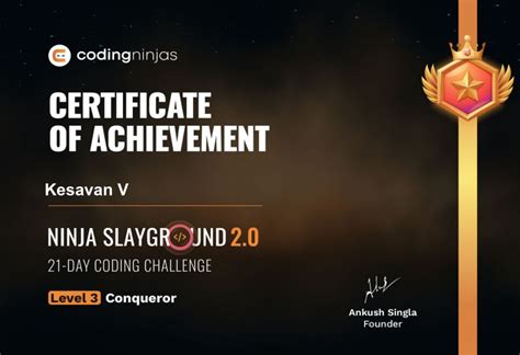 Kesavan V On Linkedin Ninjaslayground Codingninjas Keeplearning