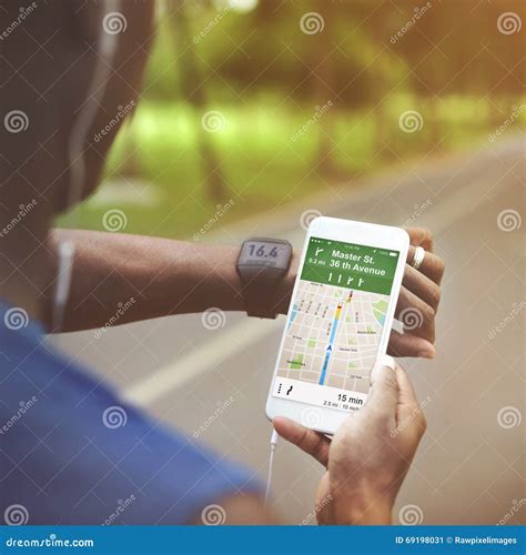 GPS Navigation Directions Location Map Concept Stock Image Image Of Active Brisk