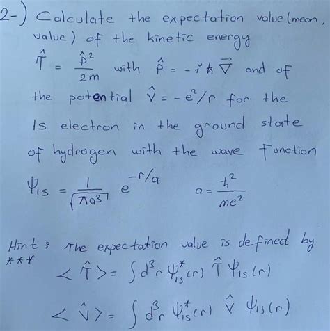 Solved 2 2 M 2 Calculate The Expectation Value Meon