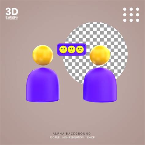 premium psd 3d render user feedback illustration