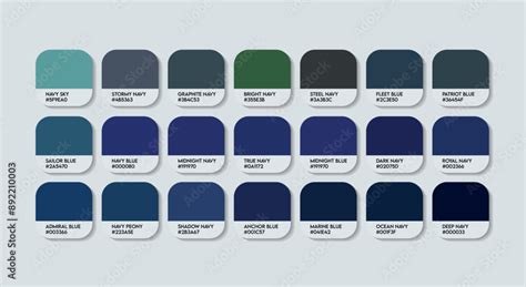 Vetor De Navy Color Palette Navy Blue Color Guide Palette With Color