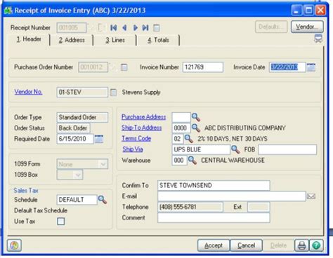 Sage 100 Erp Mas 90 What Is The Receipt Of Invoice Task
