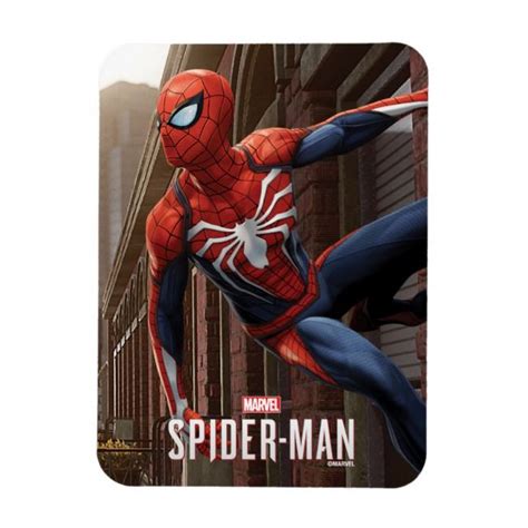 Marvels Spider Man Hanging On Wall Pose Magnet Zazzle Spiderman