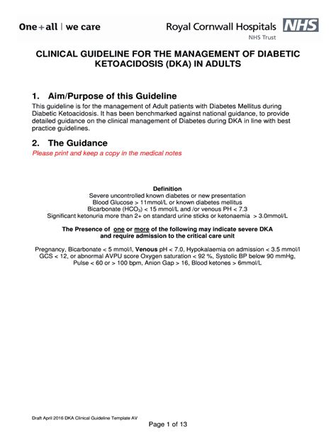 Fillable Online Rcht Nhs Guidelines For The Management Of Diabetic Fillable Online Rcht Nhs Guidelines For The Management Of Diabetic