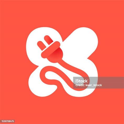 전기 플러그 로고가 있는 퍼센트 기호 네거티브 스페이스 기술 아이콘입니다 전력 에너지 브랜드 개념입니다 경제에 대한 스톡 벡터