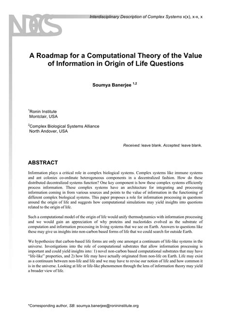 Pdf A Roadmap For A Computational Theory Of The Value Of Information