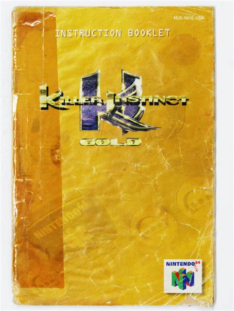 Killer Instinct Gold [manual] Nintendo 64 N64 Retro Mtl
