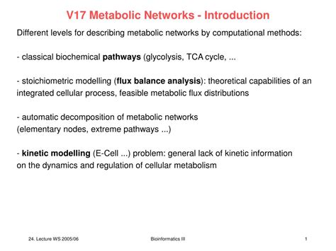 Ppt V17 Metabolic Networks Introduction Powerpoint Presentation