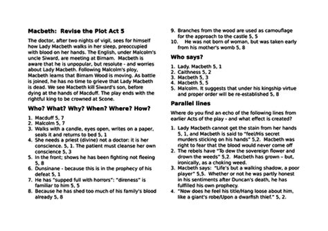 aqa macbeth revision activity booklet teaching resources
