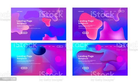 화려한 3d 기하학적 방문 페이지 배경 템플릿입니다 와 액체 모양 구성 벡터입니다 0명에 대한 스톡 벡터 아트 및 기타 이미지