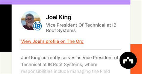 joel king vice president of technical at ib roof systems the org