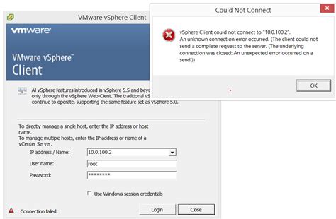 Esxi Client Cannot Connect Host Vmware Vsphere