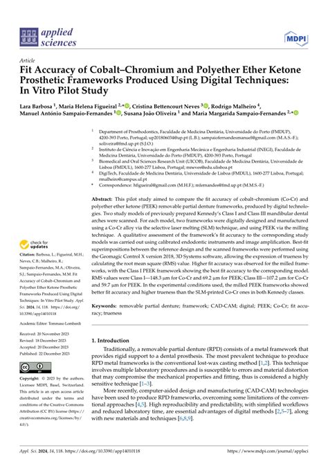 Pdf Fit Accuracy Of Cobaltchromium And Polyether Ether Ketone