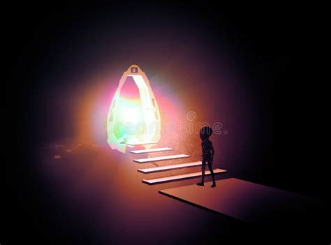 Portal With Other Worlds Alien Spaceship Door To Other Dimensions Ufo Alien Martian Stock