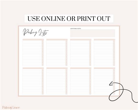 Editable Packing List PRINTABLE Spreadsheet Packing List Spreadsheet Digital Packing Checklist